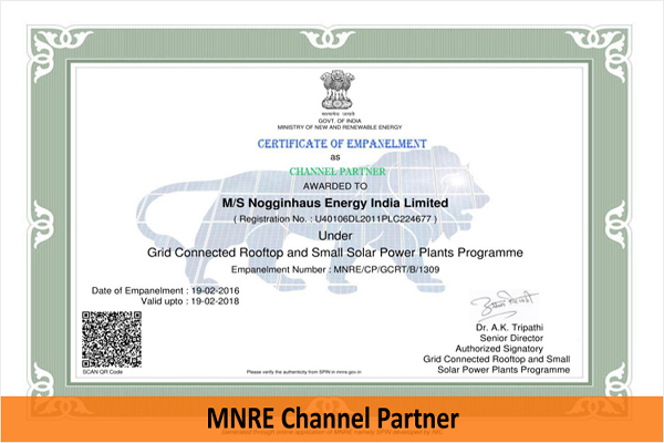 NEIL Certificates - NOGGINHAUS ENERGY INDIA LTD. Your Trusted Partner
